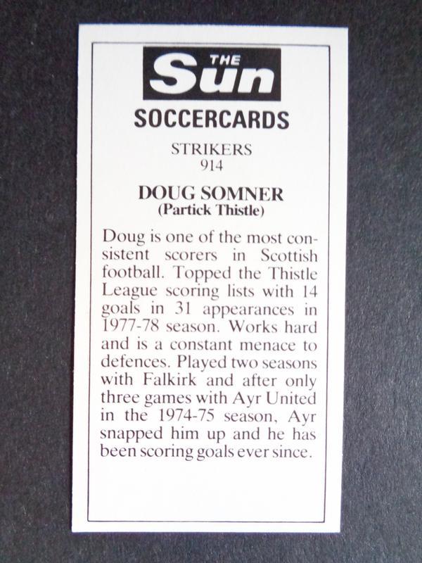 The Sun Soccercards 1978-79 - Doug Somner - Partick Thistle #914 | eBay UK