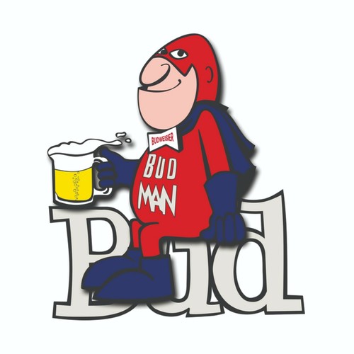 Budweiser Bud Man With Beer Mug Decal Bumper Sticker | eBay