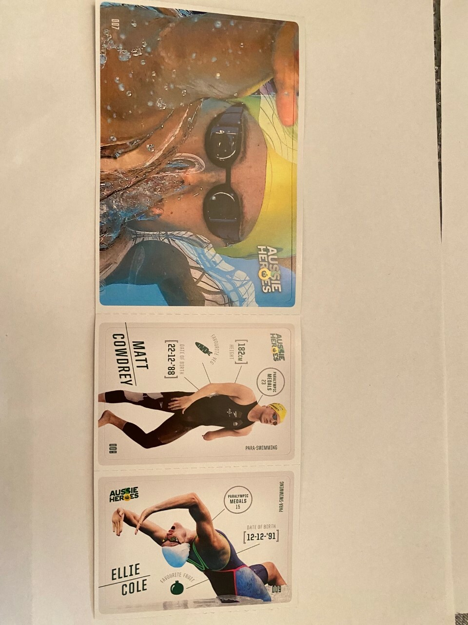 Woolworths Aussie Heroes Collectable Stickers matt cowdrey ellie cole ...