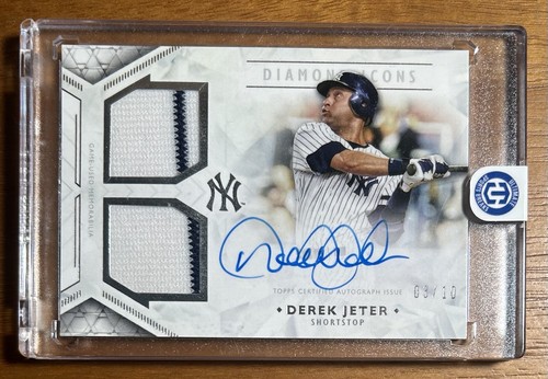Derek Jeter On-Card Auto Pinstripe Patch /10 🔥 2018 Topps Diamond Icons ...