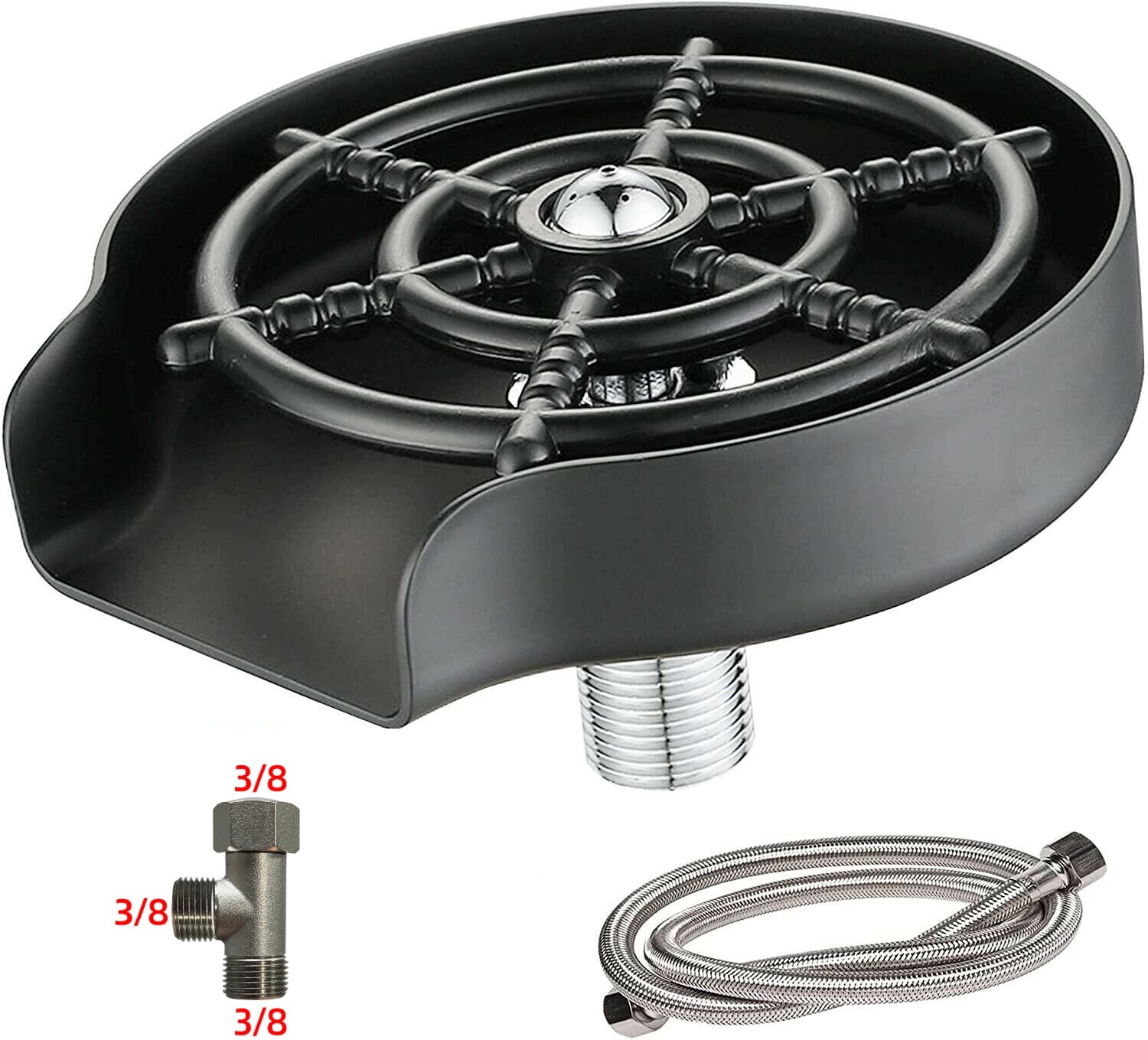 Glass Rinser Automatic Faucet Cup Washer Sink Bottle Cleaning for Bar ...