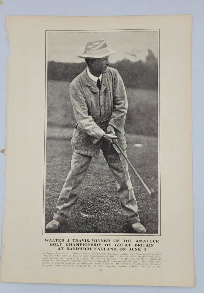 Walter J Travis winning the British Amateur Championship 1904 vintage ...