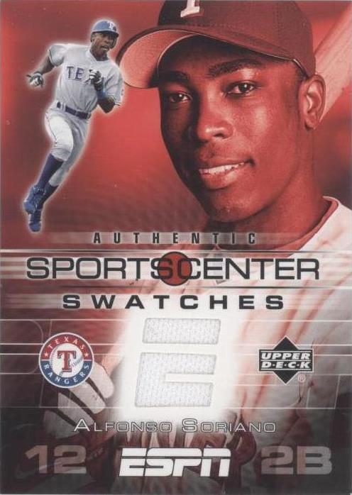 2005 Upper Deck ESPN - Sportscenter Swatches Alfonso Soriano #GU-AS ...
