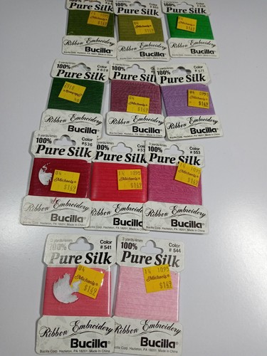 Bucilla Pure Silk Ribbon 4mm-Lot of 11-Each 3Yards-Mixed Colors | eBay