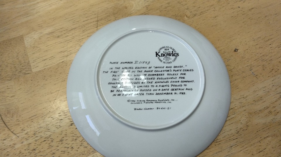 Knowles Annie and Sandy collector Decorative Plate Little Orphan Annie ...