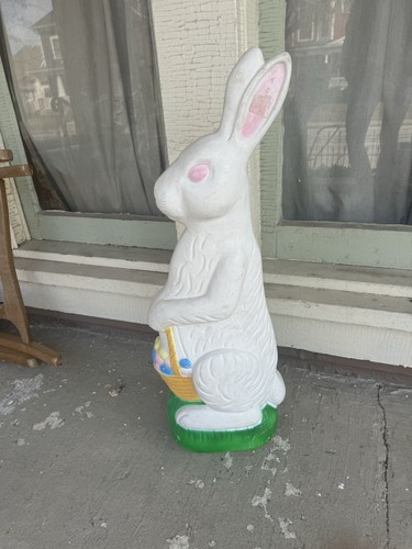 Union Products White Easter Bunny Blow Mold Vintage Signed Don ...