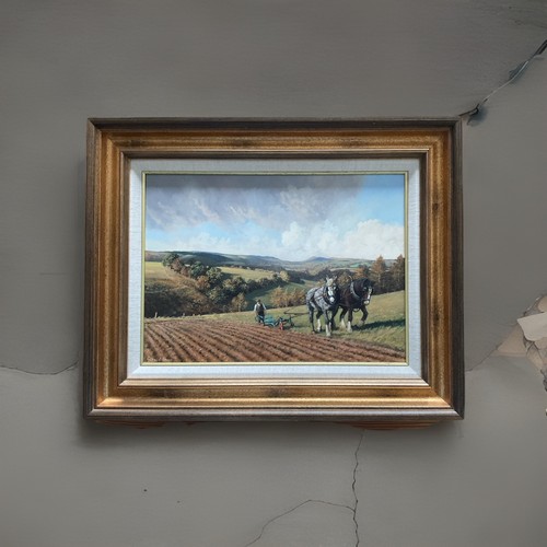 Original Oil Painting by Gerald Broom - Autumn Plough, Stretton Hills ...