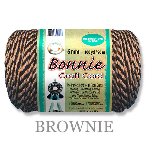 6MM Macrame Cord Bonnie Braid yarn rope 100yd rolls fusible colorfast ...