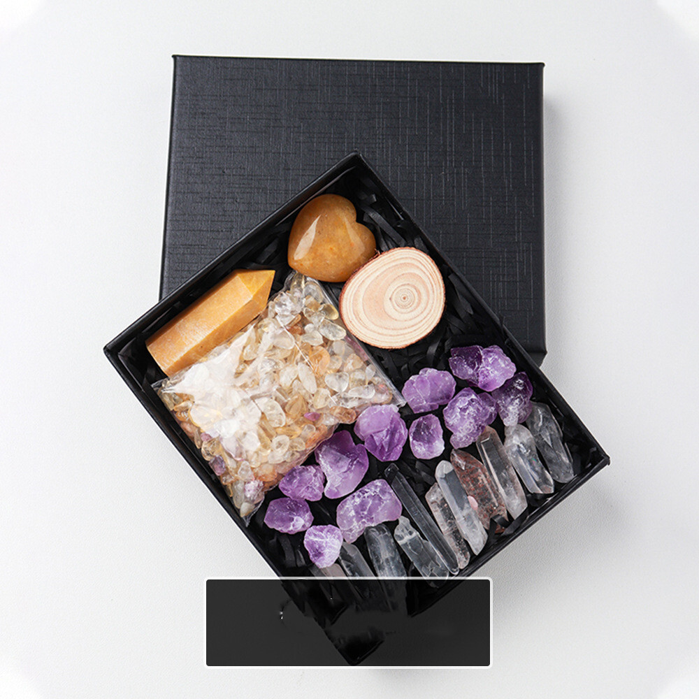 Natural Crystal Pillar Collection Crushed Stone Gift Set | eBay