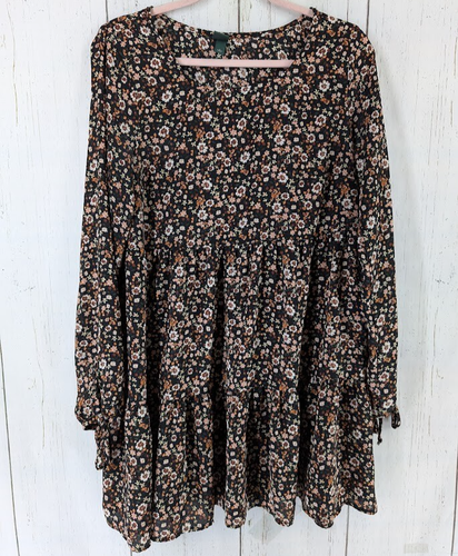 Wild Fable Size Medium Multicolor Floral Long Sleeve Womens Summer ...