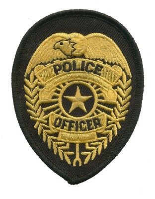 Embroidered Police Officer patch, gold L259 | eBay