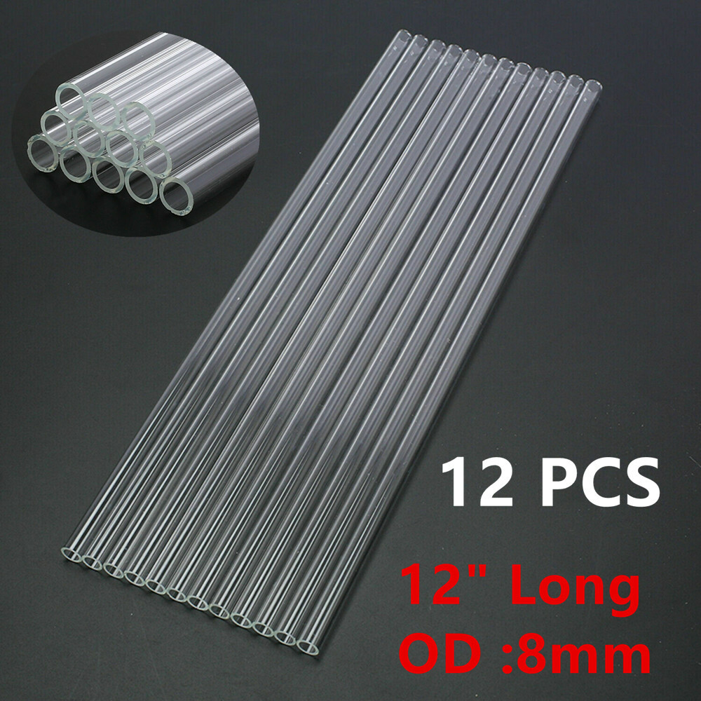 12 x Borosilicate Pyrex Glass Tubing Blowing Tubes 12" Long 8mm OD 1 ...