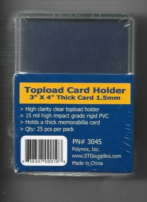 25 THICK CARD 1.5MM TOP LOAD CARD HOLDERS 59 PT MEMORABILIA GAME USED ...