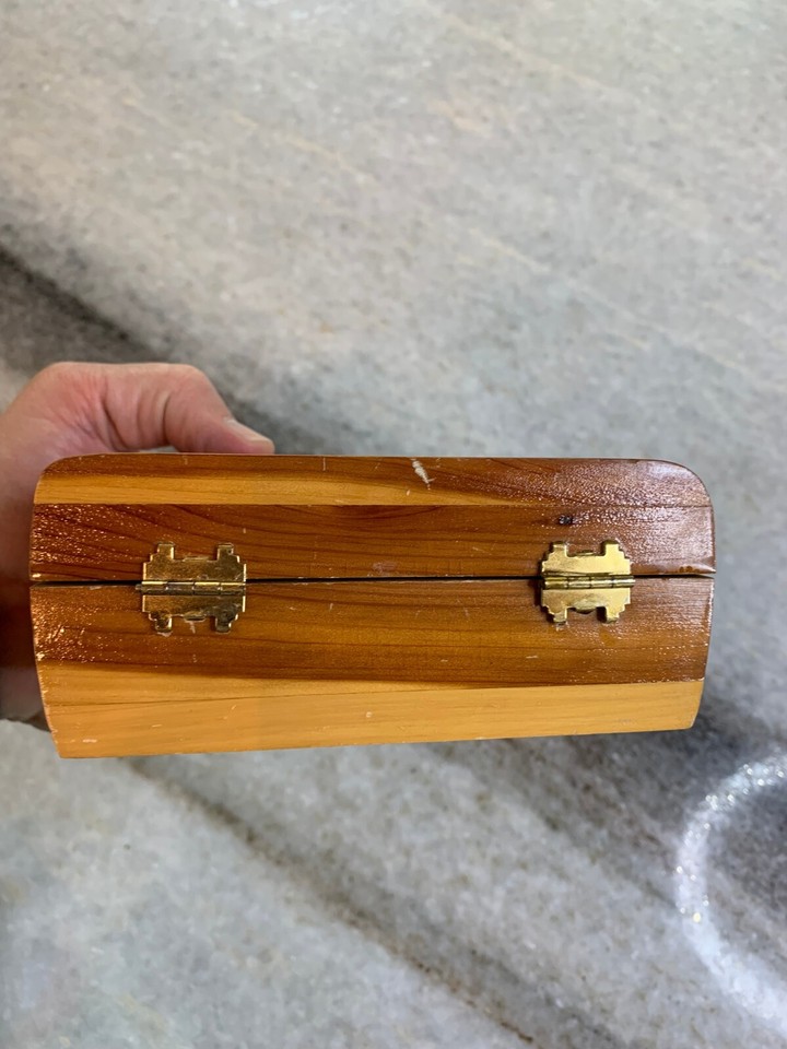 Antique Vintage 1940s Keepstake/Jewelry Cedar Treasure Box MOTHER Bar ...