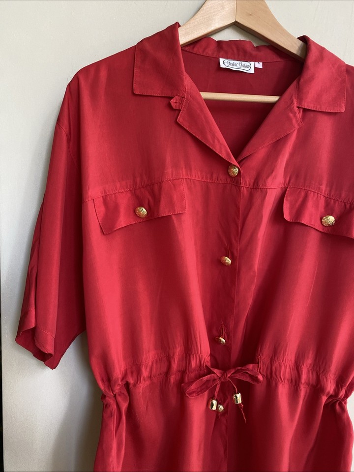 Guila Galanti Vintage 1980s Red Blouse Size 16 | eBay UK