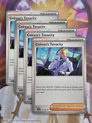 4x Pokemon TCG Colress's Tenacity 057/064 Shrouded Fable Playset NM x4 ...