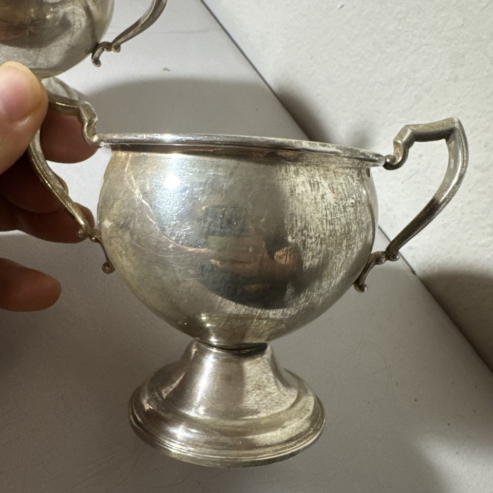 International Sterling Silver Weighted Creamer & Sugar Bowl Set Vintage 228g | eBay