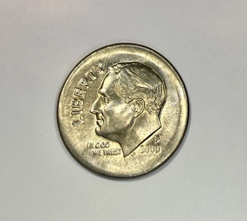 2000 P Roosevelt Dime Broadstruck ERROR w/ Cut Off Letters Uncirculated ...