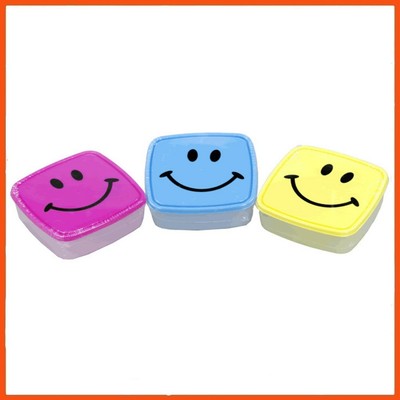 24 x KIDS SMILEY FACE LUNCH BOX 14.5 x 14.5 cm | Food Storage Box Food ...