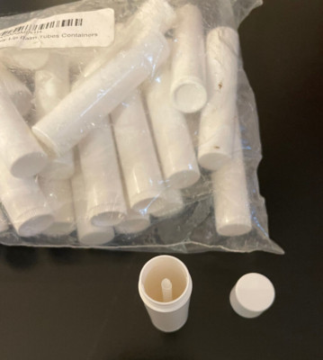 30 White Lip Balm Containers Tubes Sticks DIY BPA Free round Tubes ...