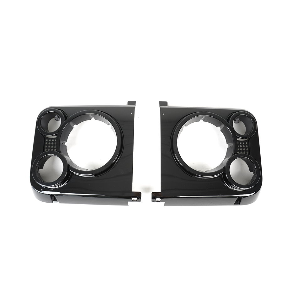 LAND ROVER DEFENDER FRONT SVX STYLE GRILLE & HEADLAMP SURROUND SET KIT ...