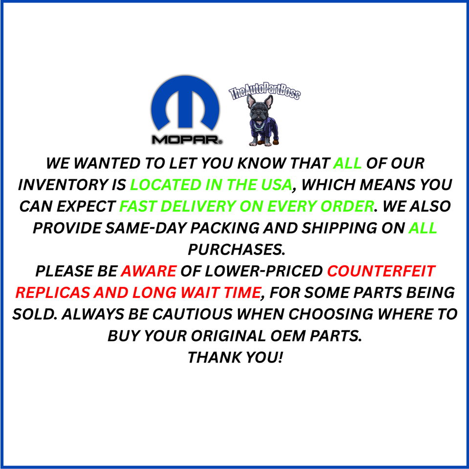 Turbo Oil Drain Pipe Gasket OEM Mopar 05183354AB 5183354AB | eBay