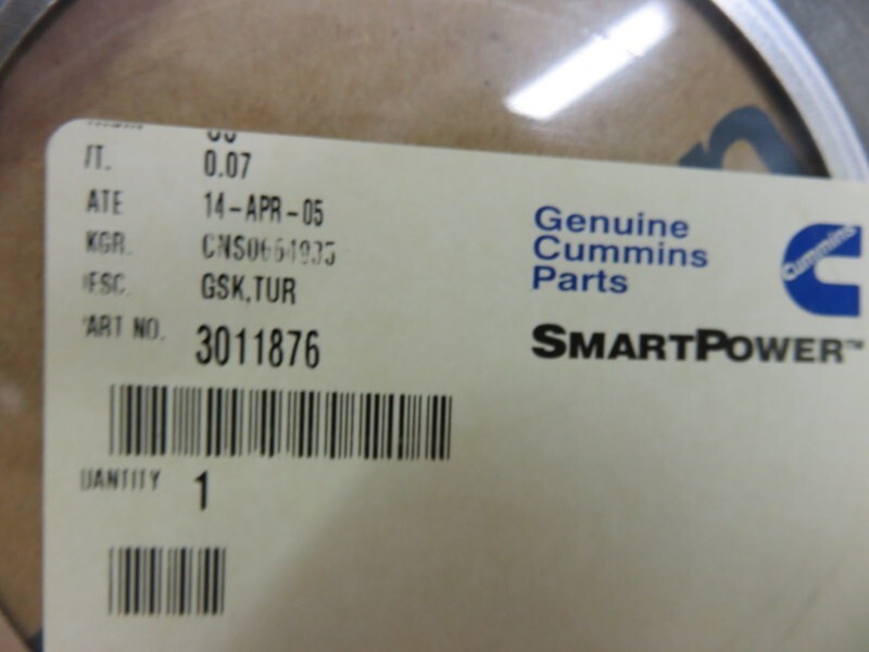 Cummins Marine 3011876 Turbocharger Gasket OEM New Factory Boat Parts ...