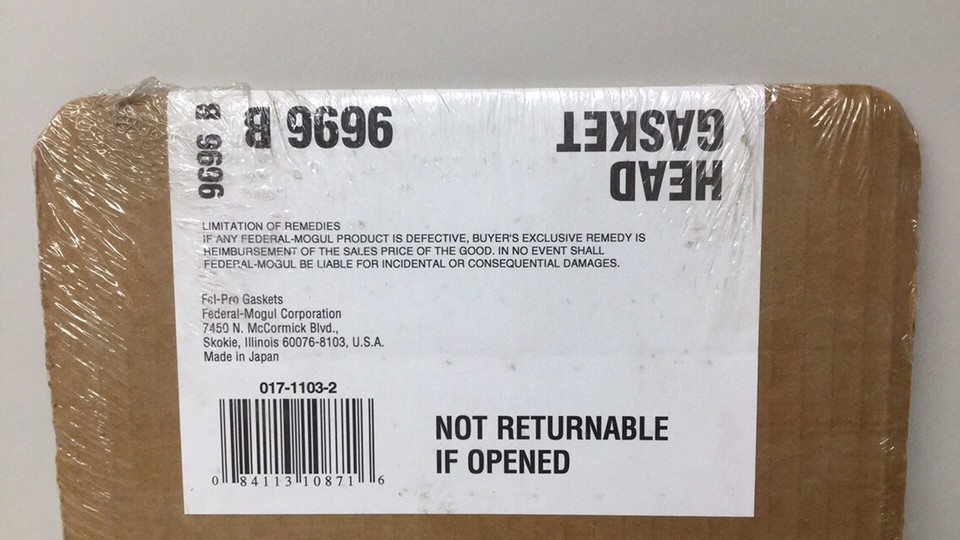 Fel-Pro 9696 B Engine Cylinder Head Gasket 9696B, 017-1103-2, B61L-10 ...