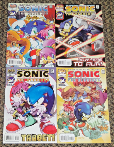 2005 2006 ARCHIE SONIC THE HEDGEHOG #152 153 154 156 VF COMIC BOOK SEGA ...