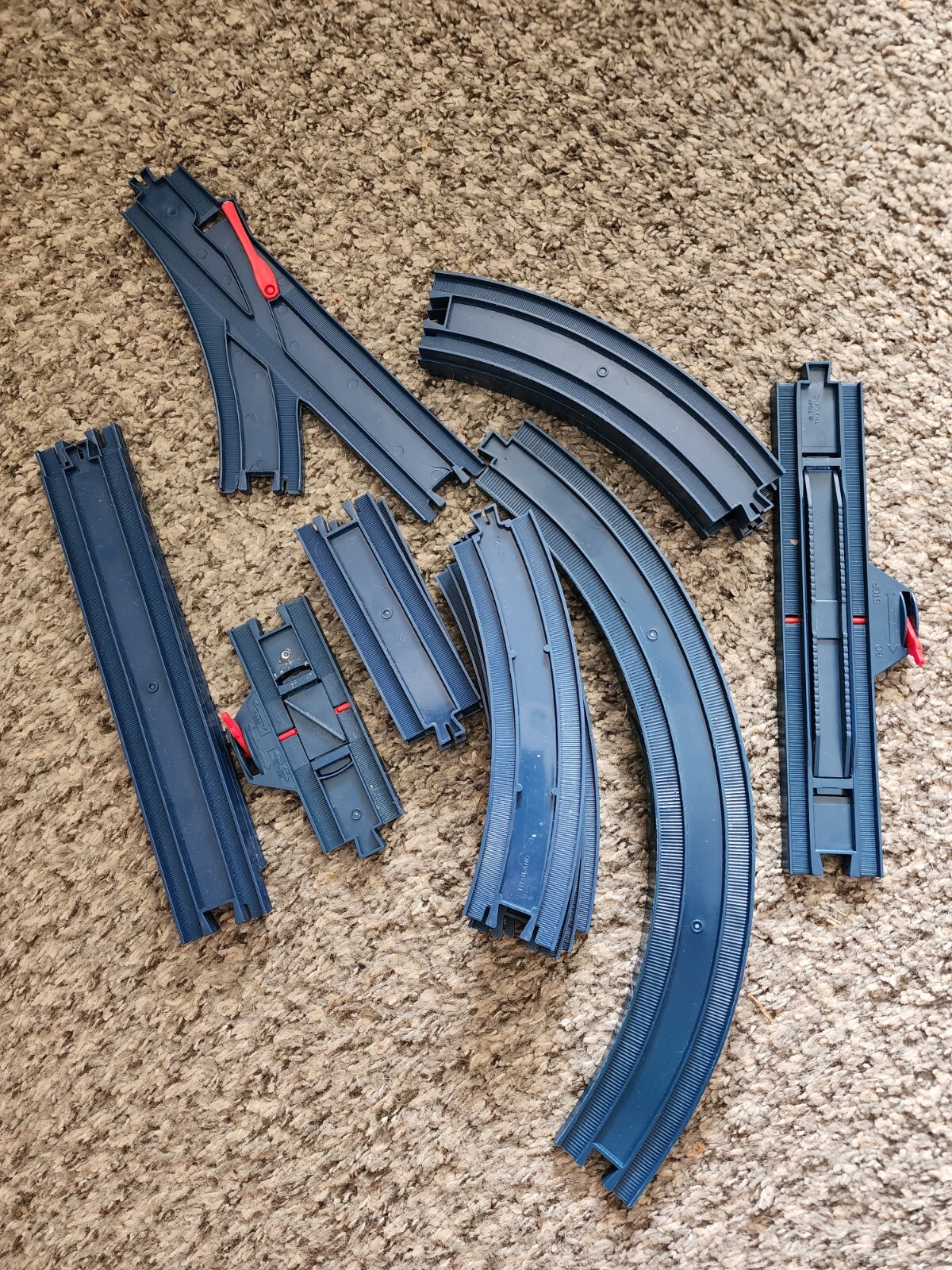 TOMY Blue Train Track Pieces 15 Tracks Curved Switches Made In Thailand ...