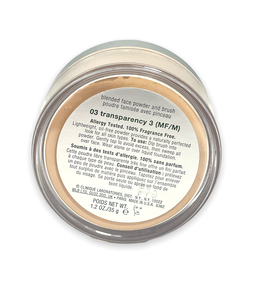Clinique Blended Face Powder *03 Transparency 3 (MF/M)* 1.2oz./35g NEW ...