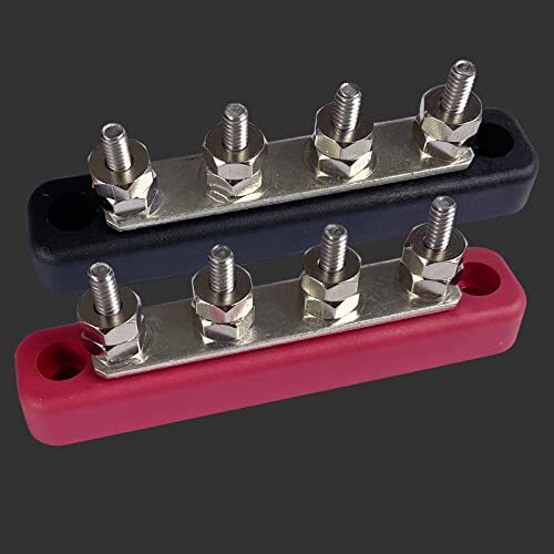 4 Terminals Brass Bus Bar 4.2" Power and Ground Distribution Block ...