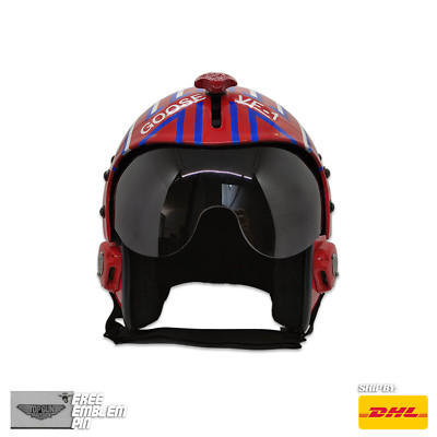 TOP GUN GOOSE BLUE HGU-33 FLIGHT HELMET MOVIE PROP PILOT NAVAL AVIATOR ...