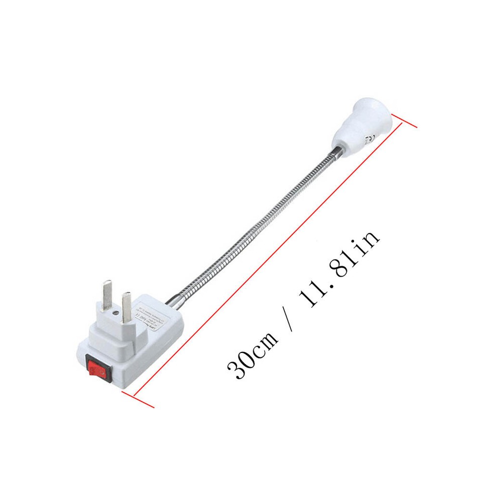 E27 Socket Adapter with On/Off Switch Flexible Extension Lamp Light ...