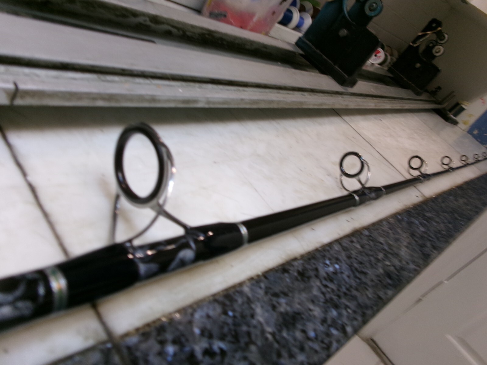 New, custom, 7'0", 30-50 lb spinning rod w/hand-woven dorado/mahi-mahi ...