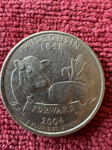 2004-P Wisconsin High Leaf Error Quarter Dollar Coin- Circulated ...