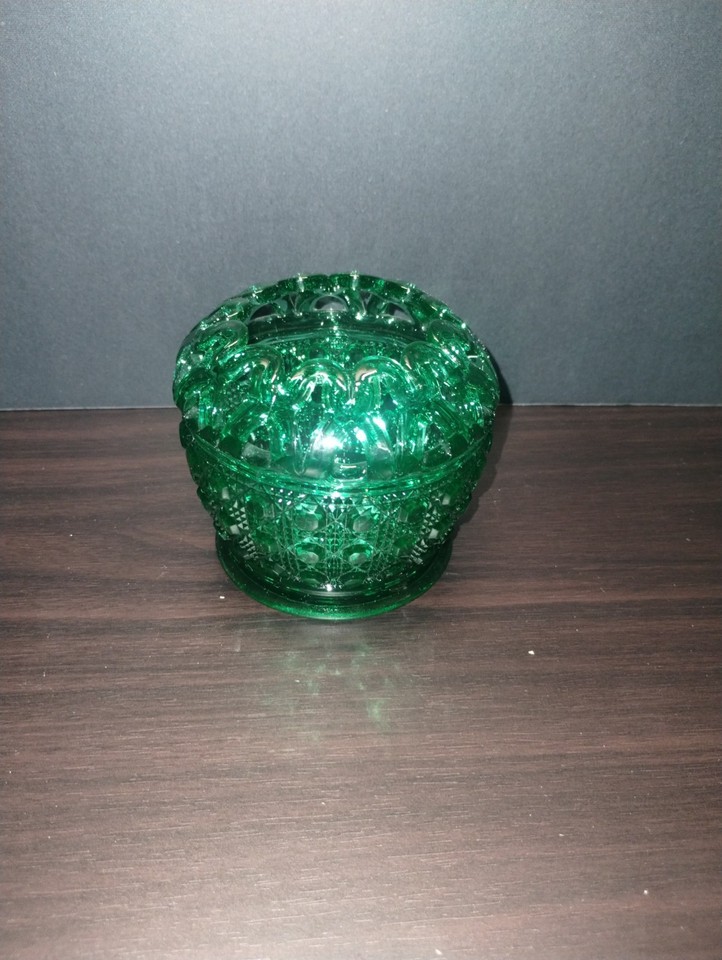 Uranium Glass Rare Dark Green Laced Vase. Unique Color | eBay
