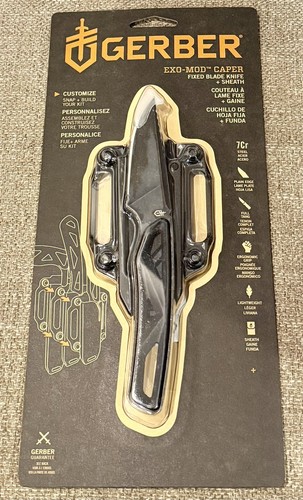 Gerber Exo-Mod Drop Point Fixed Blade Knife + Sheath | Black | NEW! | eBay