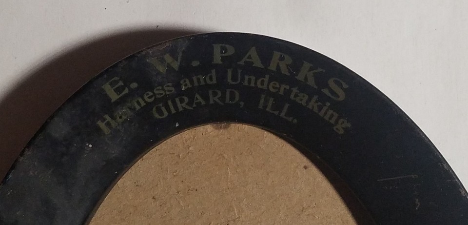 Harness and Undertaking Advertising Picture Frame, E.W. Parks, Girard ...