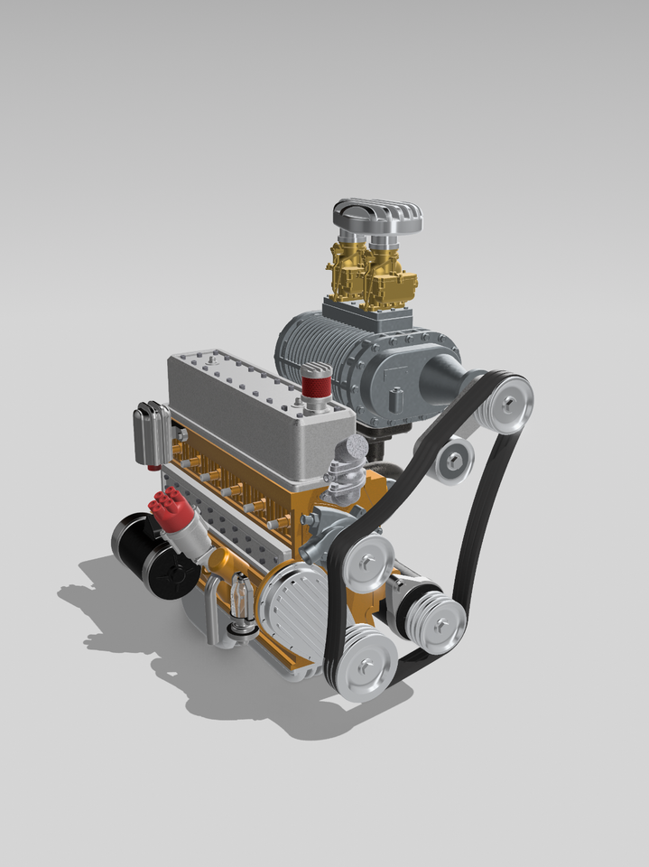 Chevrolet 235 I6 Engine with Scot Blower - 1/8 - 3D Printed - MCS | eBay