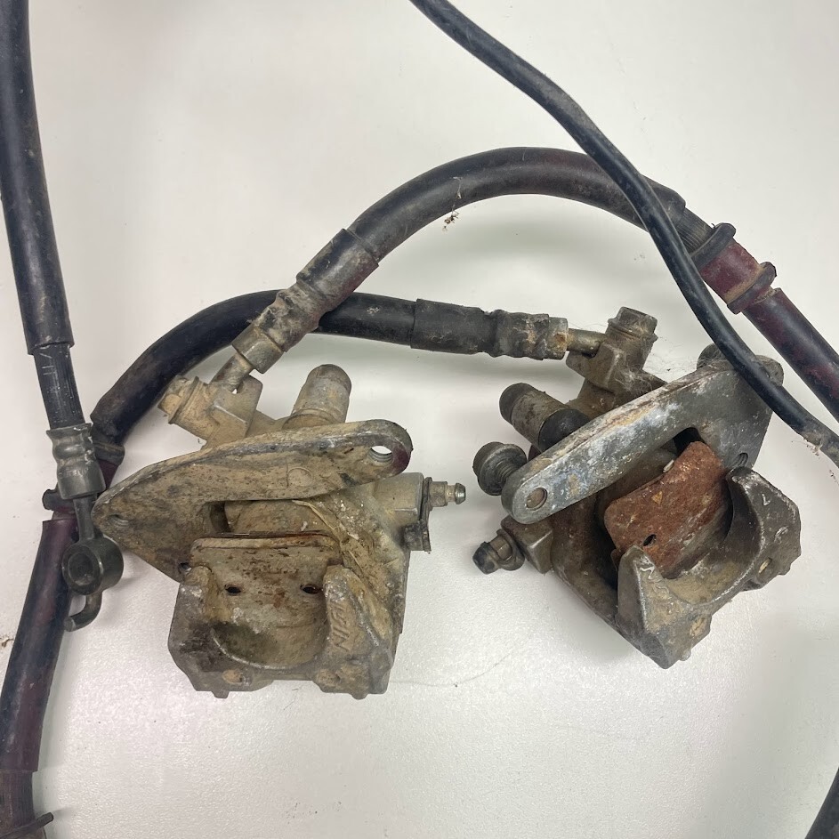 2003-2008 Suzuki Ltz 400 Front Brake Calipers & Pads & Brake Hose G101 ...