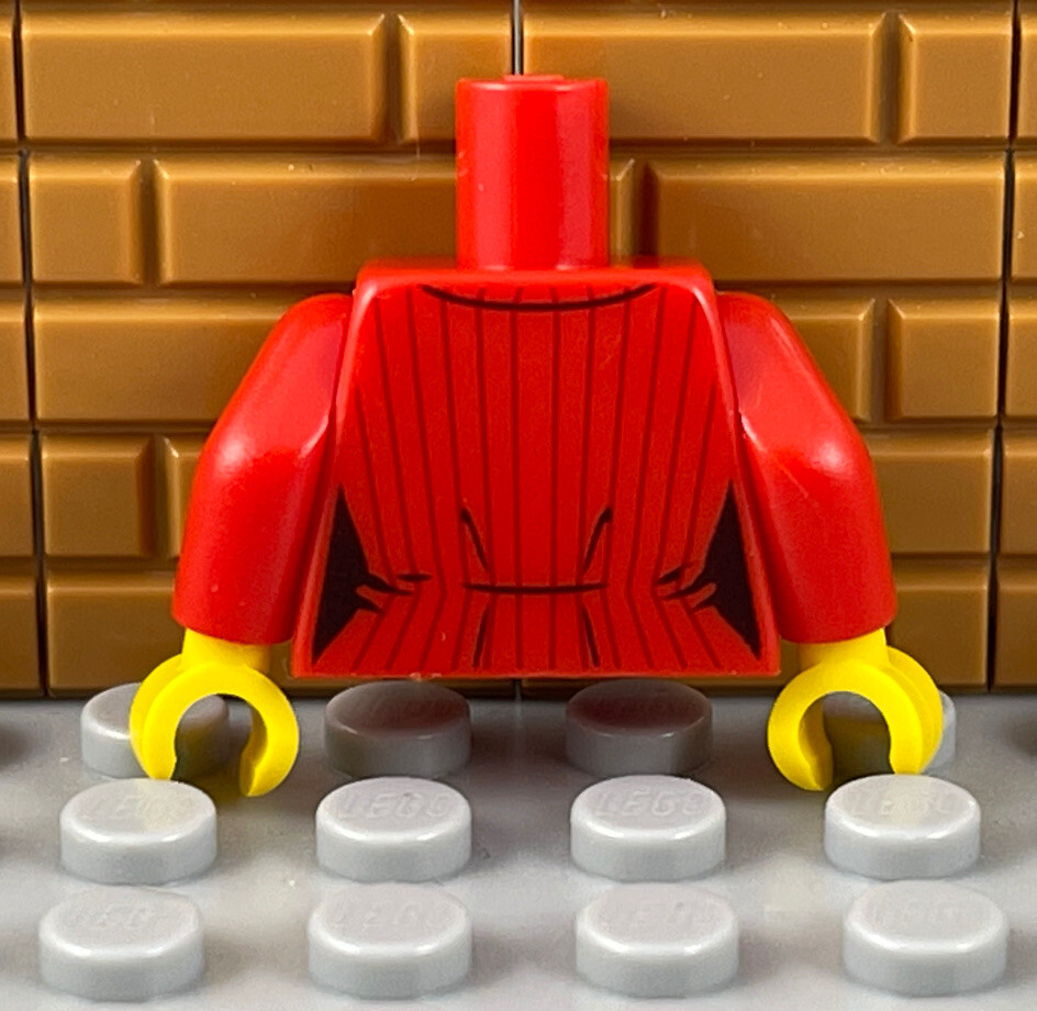 LEGO FEMALE TORSO RED SUIT JACKET W/ PRESS PASS Genuine Minifigure Part ...