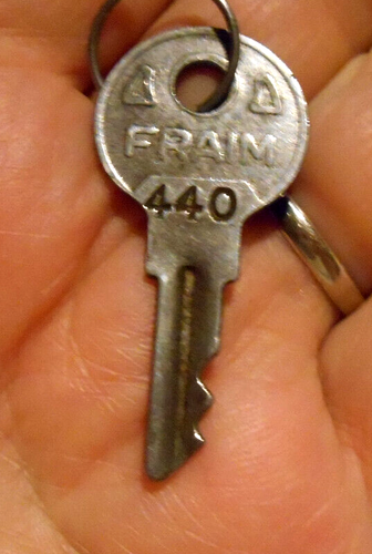 Vintage Old Antique Fraim USA Cylinder Lock Padlock Steel Key # 440 | eBay