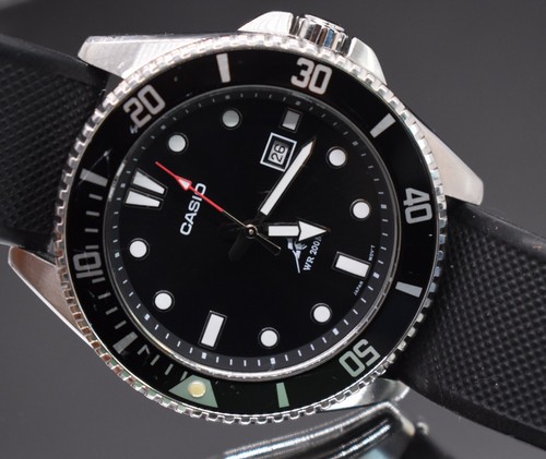 CASIO 2784 MDV-106 Marlin Date Watch Men 44mm Black Dial 200m Diver NEW ...