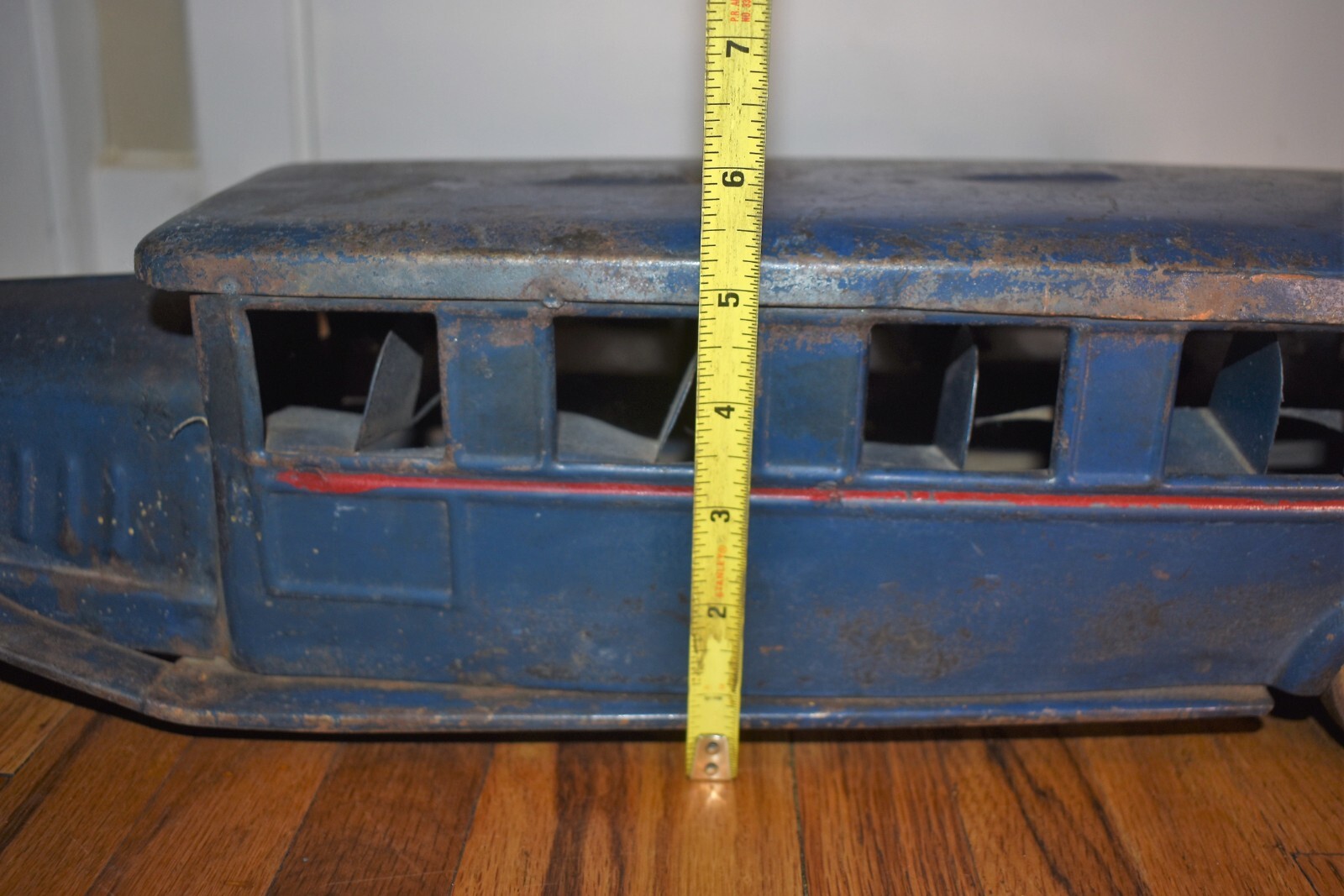 Vintage 1920s COR COR Pressed Steel Blue Toy BUS | eBay