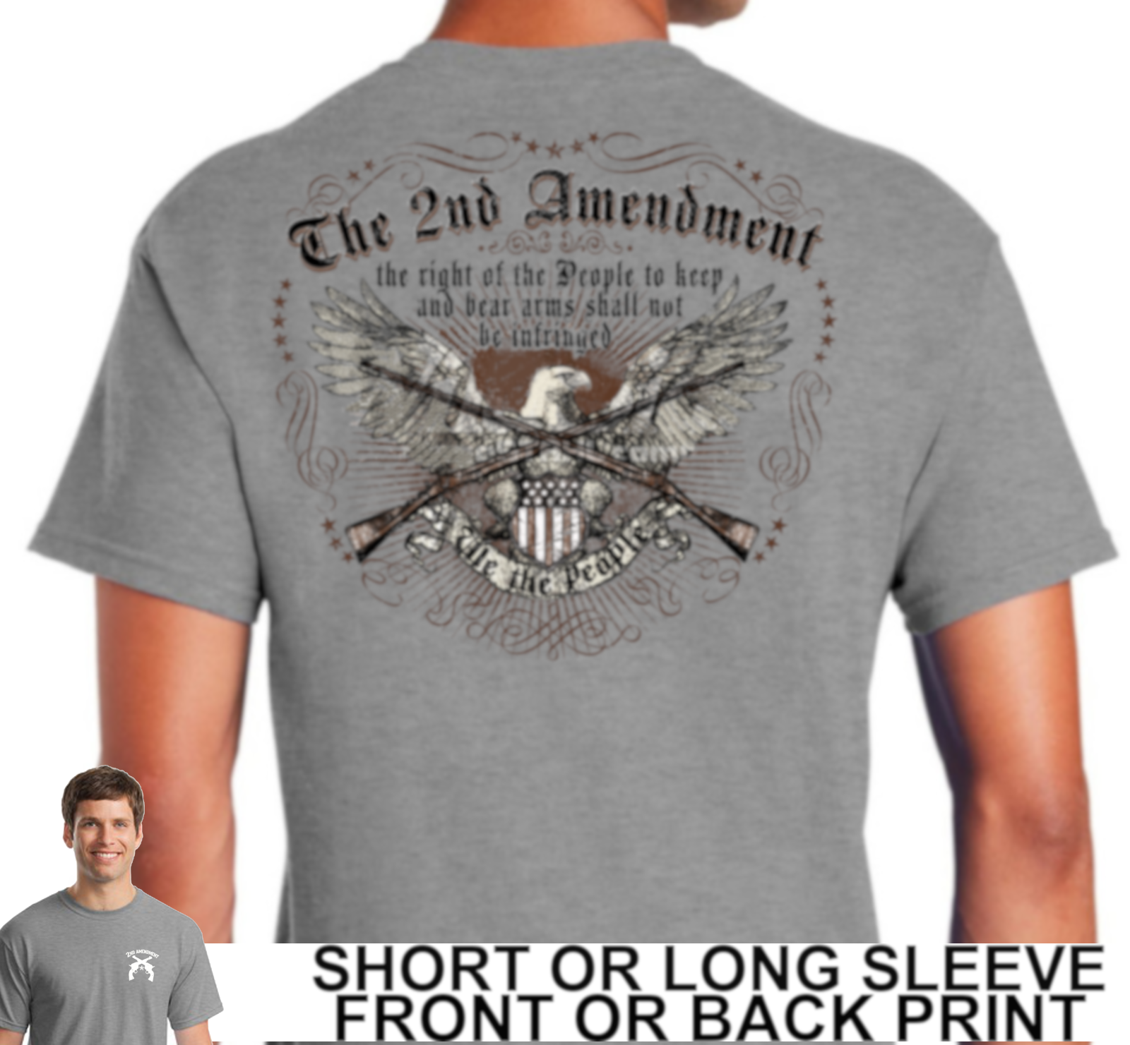 2nd Amendment Crossed Muskets AR15 Gun Rights NRA Freedom Men's T Shirt ...