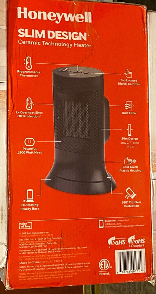 Honeywell Digital Ceramic Tower Heater Slim Design Black - 1500W ...