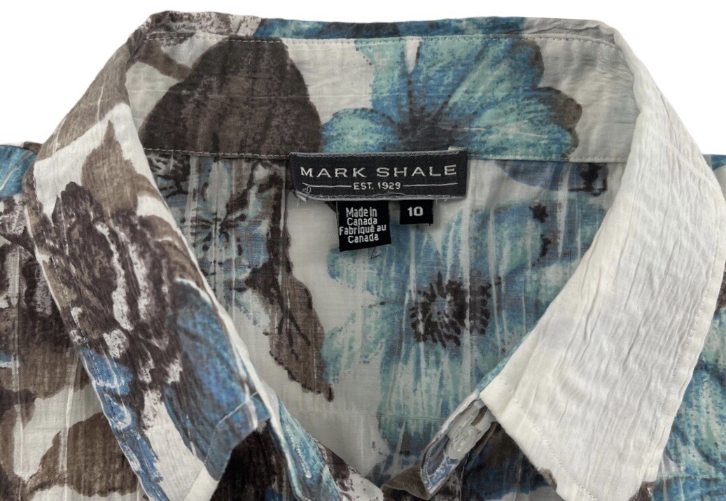 Mark Shale Women's Long Sleeve Floral Print Button Up Cotton Blend ...