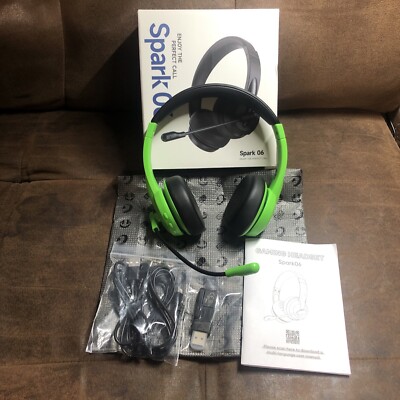 Spark 06 Wireless Headset Mic, Gaming Bluetooth Headphones Green | eBay