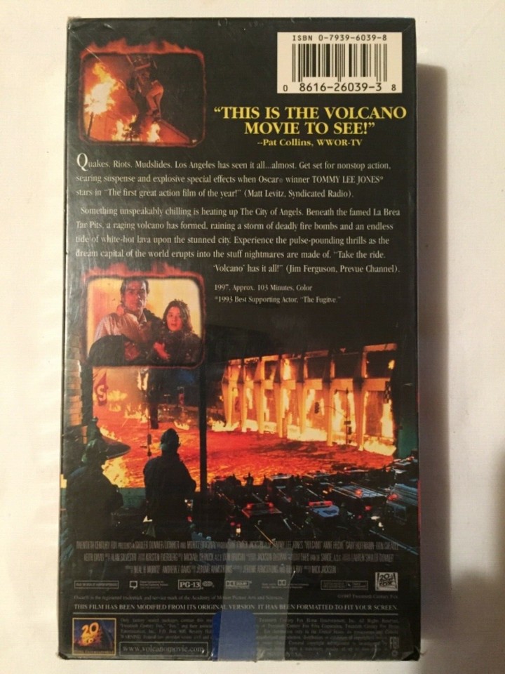 Volcano (VHS, 1997) Tommy Lee jones, Keith David, Don Cheadle ...